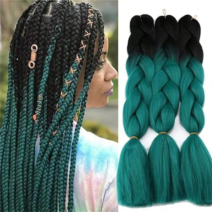 Box Braids Hair Extension Jumbo Braiding Hair Attachment Ombre Pink Color 3pakcs 24inch Crochet