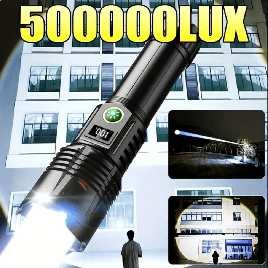 Nueva linterna LED talla grande potente, super brillante, de larga ...