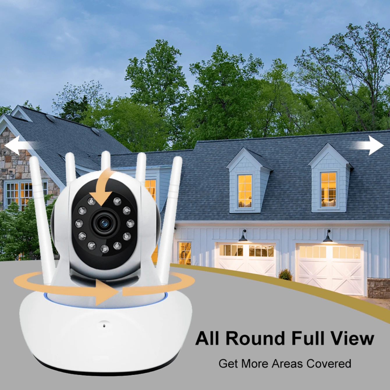 1pc White Intelligent WiFi Security Camera, High Definition Video ...