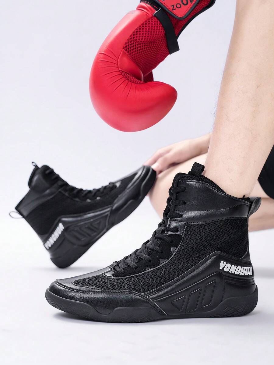 TACHUAN Professional Men's High-Top Wrestling Shoes, Fighting Boxing ...