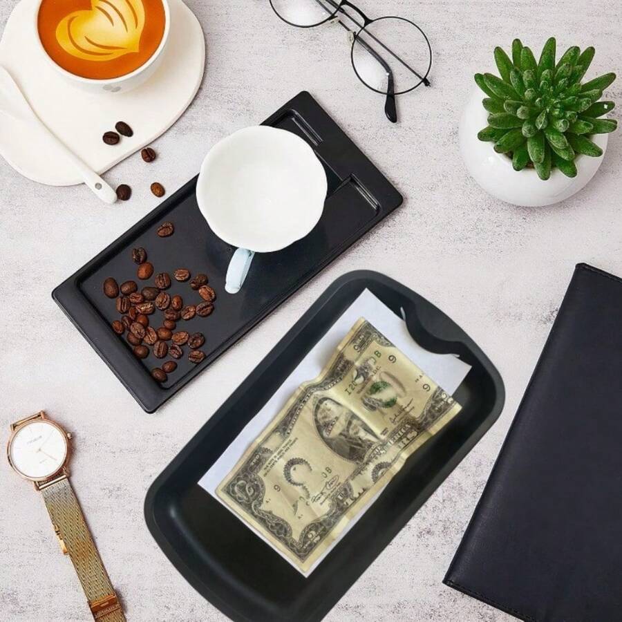 Elegant Black Check Holder & Presenter Tray Set For Restaurants, Bars ...