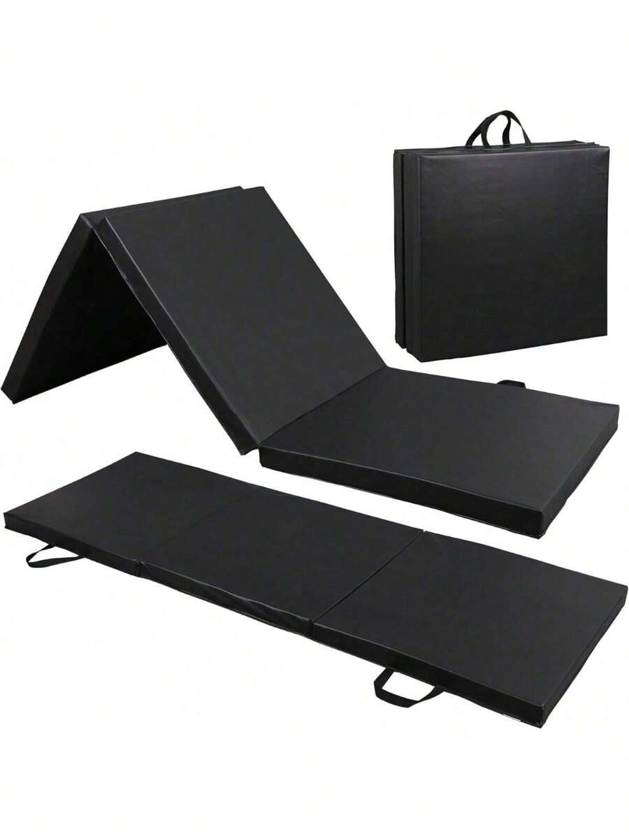 2'' Thick Tri-Fold Folding Gym Exercise Mat Extra Thick Gymnastics Mat ...