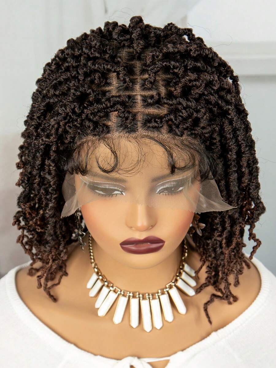 Short Bob Dreadlocks Square Knotless Braided Wigs Locs Crochet Natural ...
