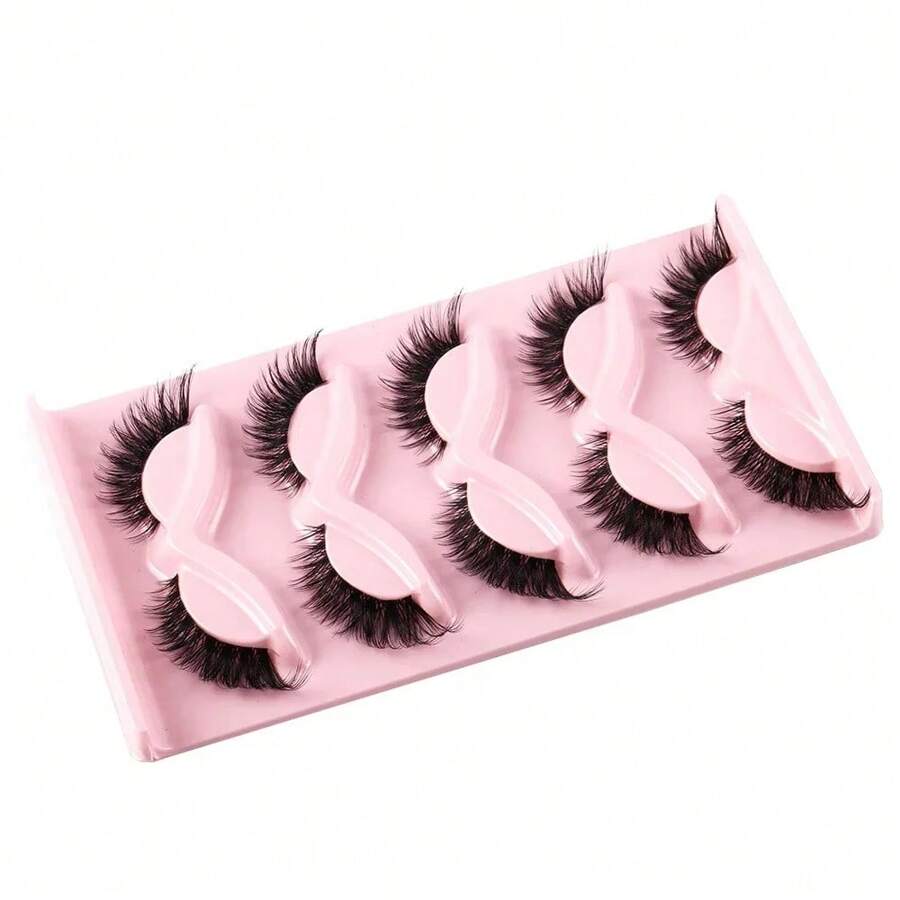 5 Pairs Cat Eye False Eyelashes - Hypoallergenic, Natural Long Manga ...