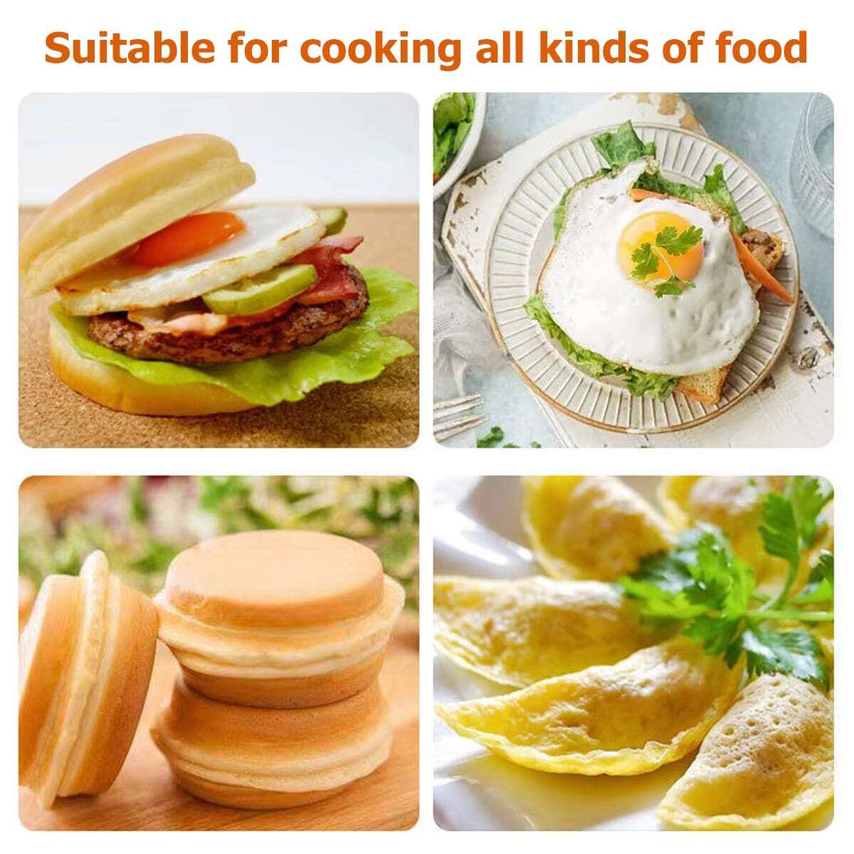 4-Cavity Non-Stick Mini Pancake Pan, Small Flat Bottom Frying Pan For ...