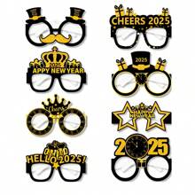 8/16pcs 2025 Happy New Year Party Paper Glasses Frames - Novelty ...