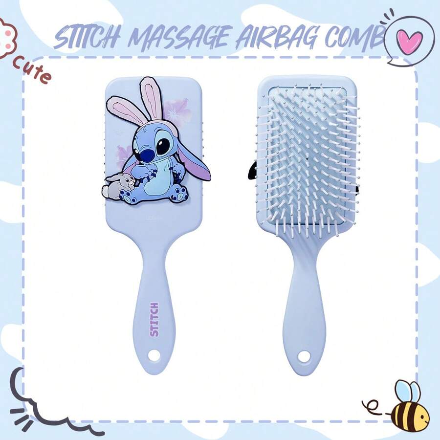 Miniso Lilo And Stitch Square Massage Air Bag Comb Achieve High Crown ...