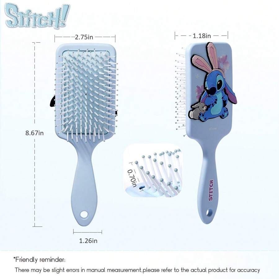 Miniso Lilo And Stitch Square Massage Air Bag Comb Achieve High Crown ...