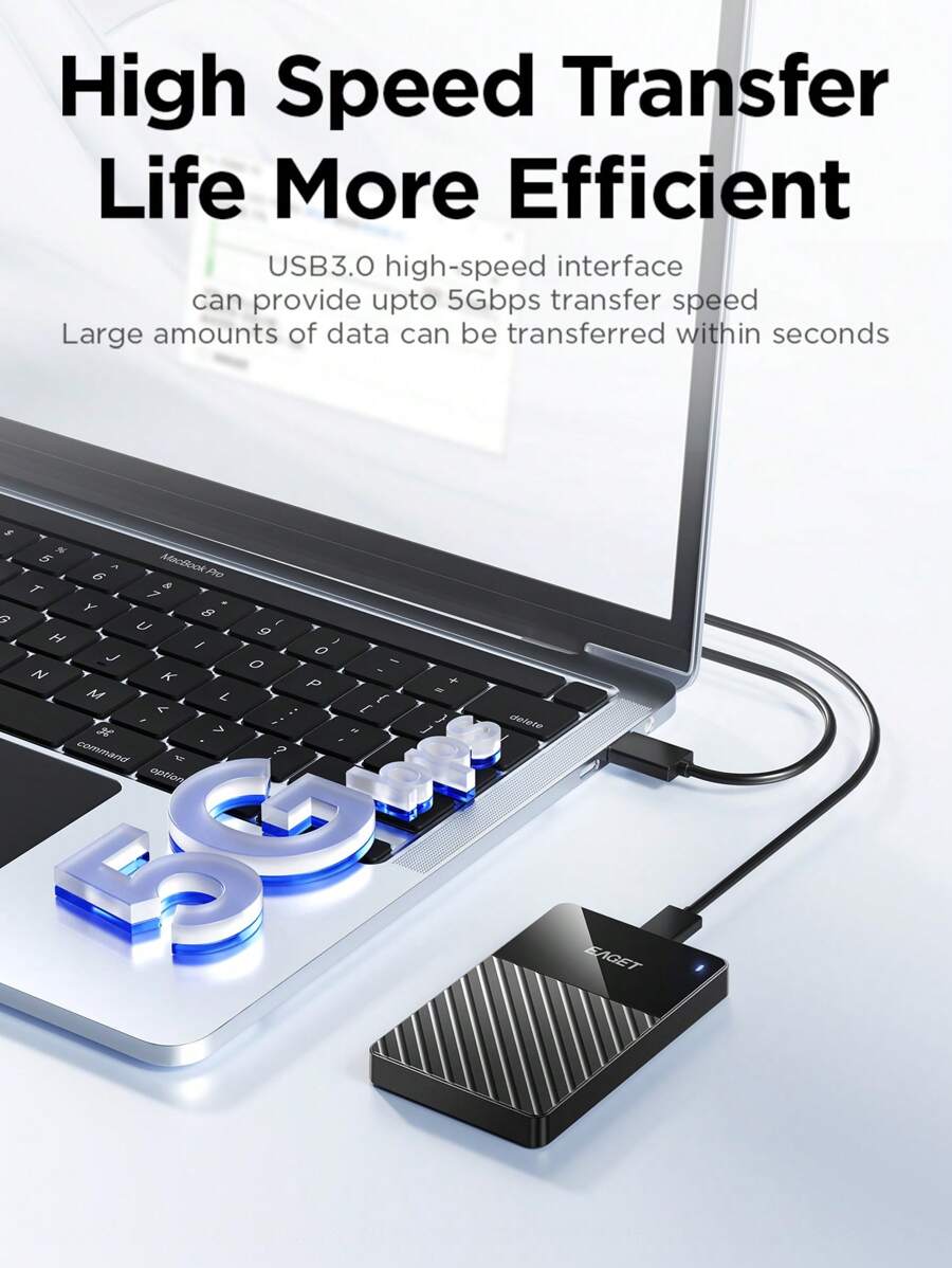 EAGET 1T Portable External Hard Drive Storage Expansion Mobile HDD USB ...