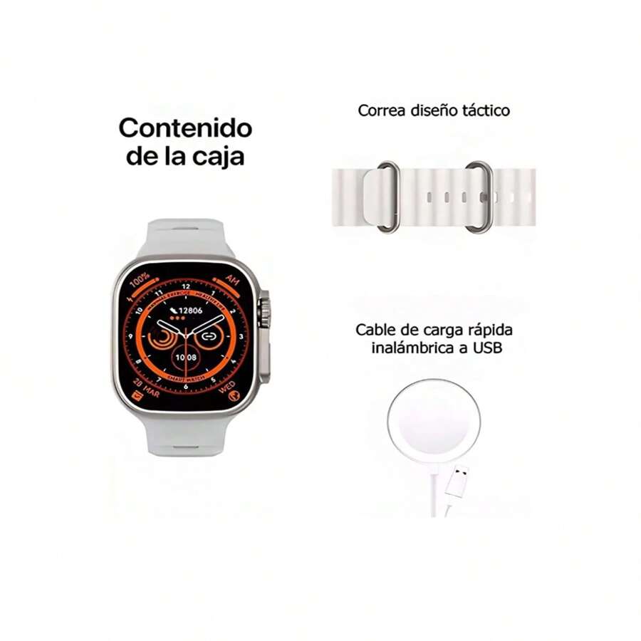 YASUHISA Smartwatch T800 Ultra 2, Bluetooth llama al monitor frecuencia ...