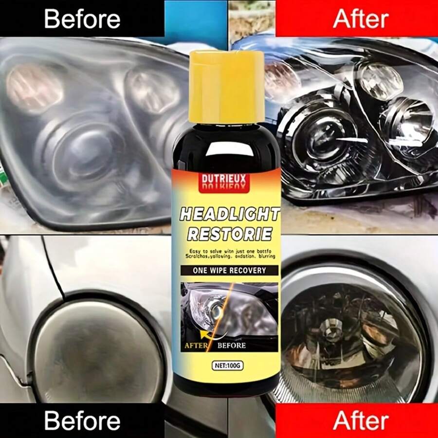 100g Headlight Restoration Liquid - Repairs Oxidized, Yellow, Scratched ...