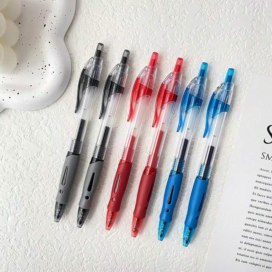 Simple Push Button Ballpoint Pen, 0.5mm Tip Water-Based Ink Pen For ...