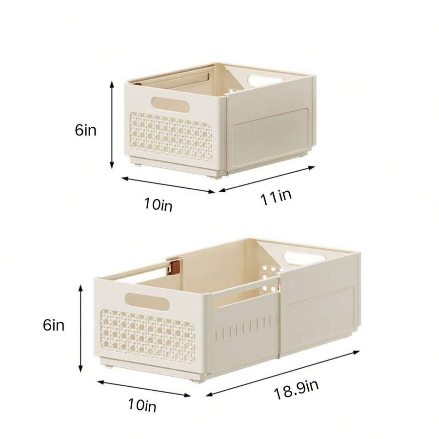 Retractable Plastic Storage Bins Expandable Stackable Organizers And ...