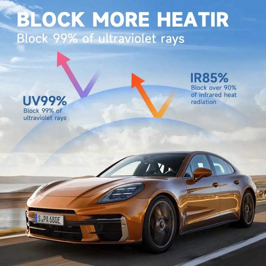 1 Roll Two-Way See-Through Black Car Window Film, Solar UV Protection ...