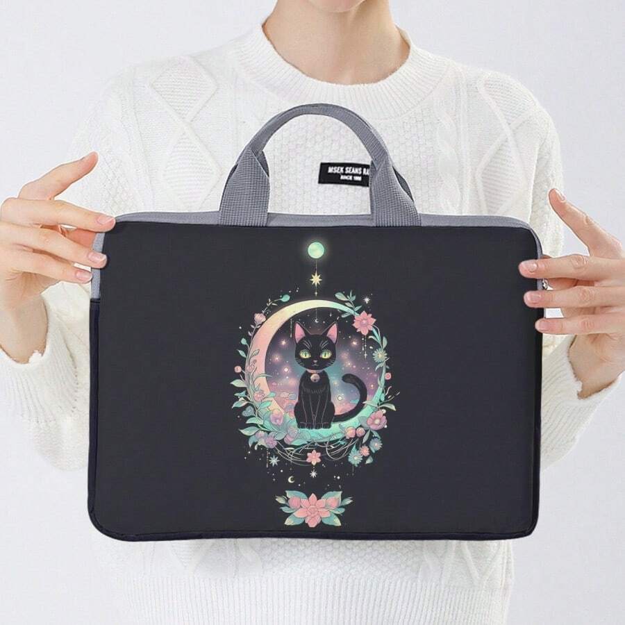 Cat Pattern Printed Laptop Bag Computer Cloth Cover Accessories Soft ...