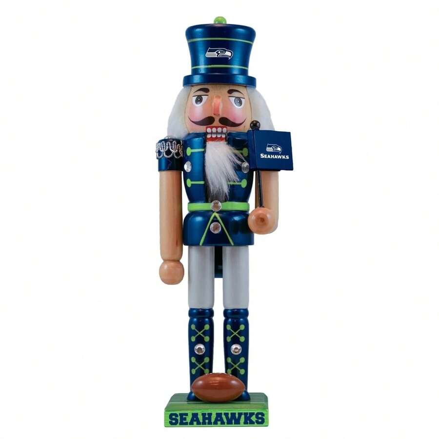 Masterpieces Masterpieces Seattle Seahawks Nutcracker Handcrafted Solid ...
