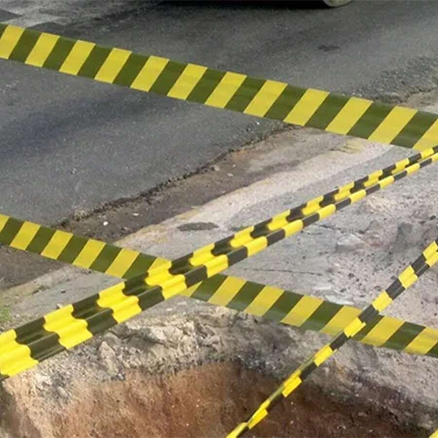 200 Meters Safety Zebra Stripe Marking Tape Isolation Protection ...