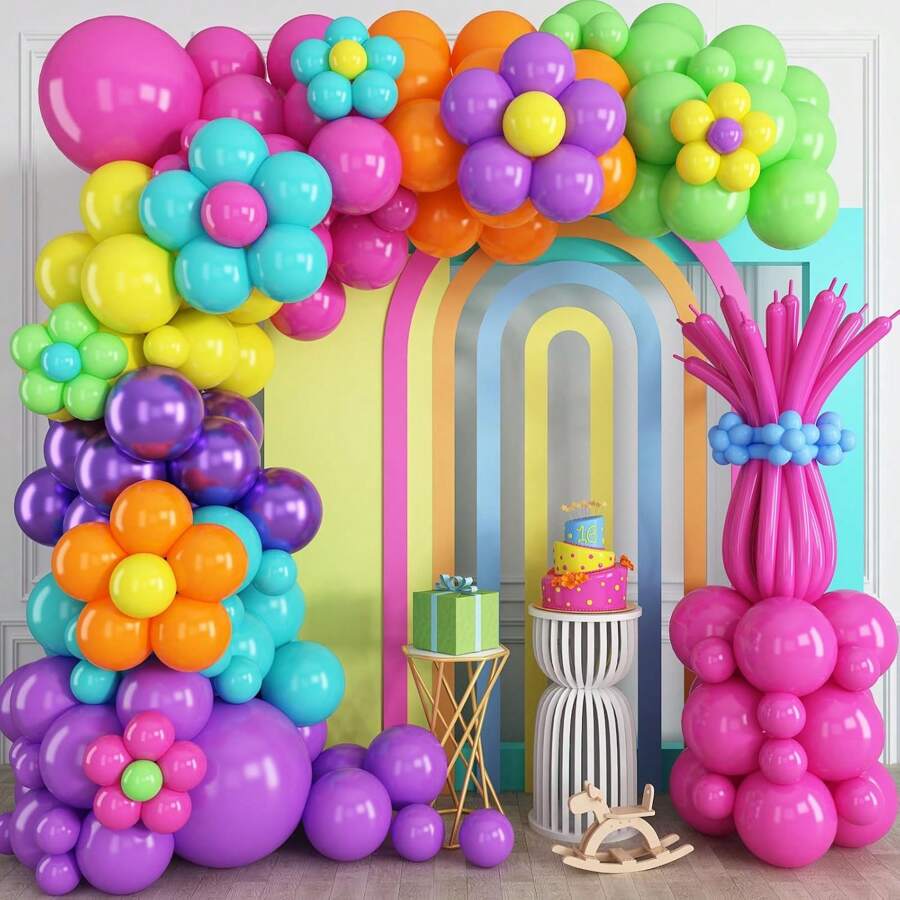 Magic Balloons Garland 165 Pcs Assorted Colors Latex Balloons Arch Kit ...