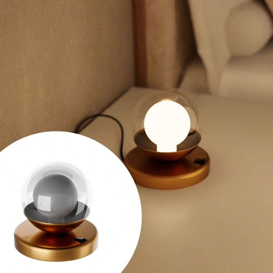 Golden Lady Lampshade In Aluminum With Transparent Glass Globe Socket ...