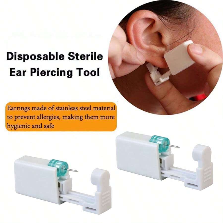 24pcs Disposable Ear Piercing Gun With Built-In Ear Studs-Asepsis Ear ...