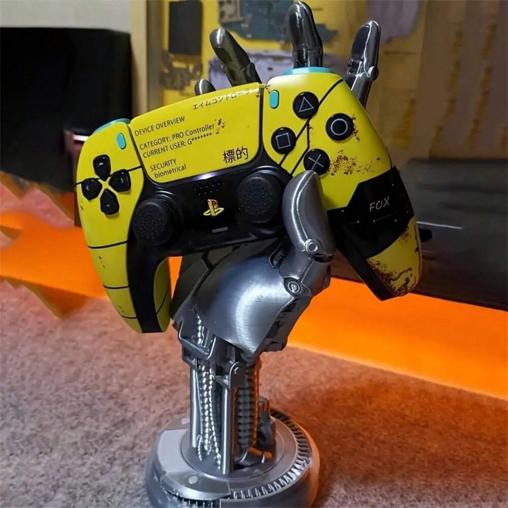 Cyberpunk 3D Printed Game Controller Holder - Multi-Functional Desktop ...