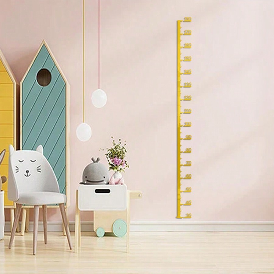 Acrylic Mirror Height Ruler, Baby Growth Chart Tracker Wall Sticker For ...
