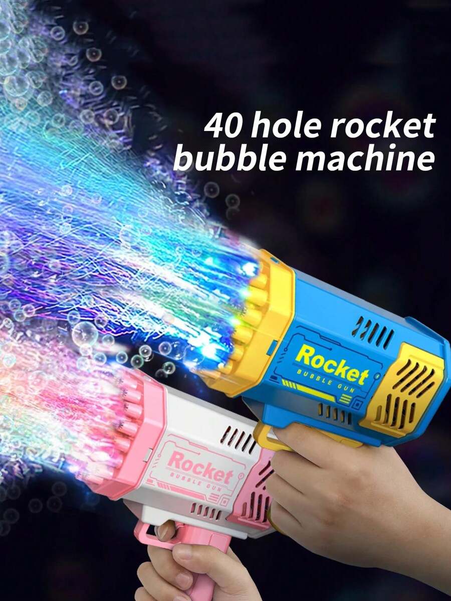 40 Holes Handheld Bubble Machine, Automatic One-Key Bubble Blower ...