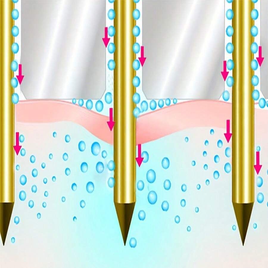 Set microneedling per la cura della pelle con ago idra 24 pin in oro ...