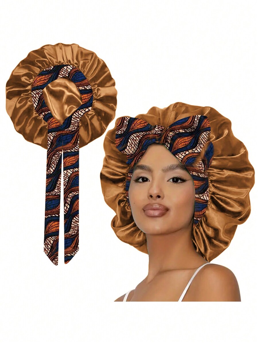 1pc Women's Stretchy Satin Sleep Cap/Makeup Cap/Daily Wear Hair Cap ...