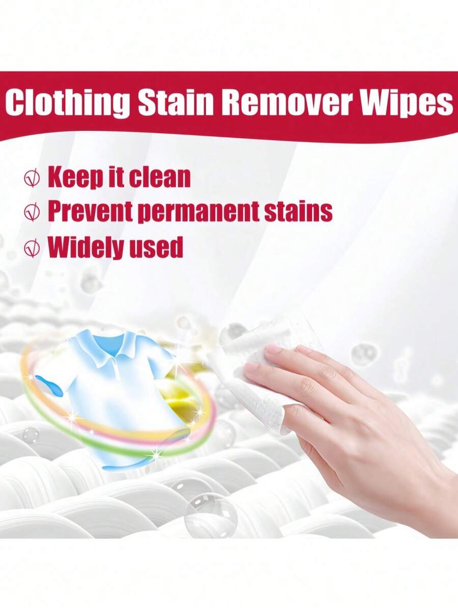 Clothes Stain Removal Wet Wipes, Deep Cleaning Stubborn Dirt & Grease ...