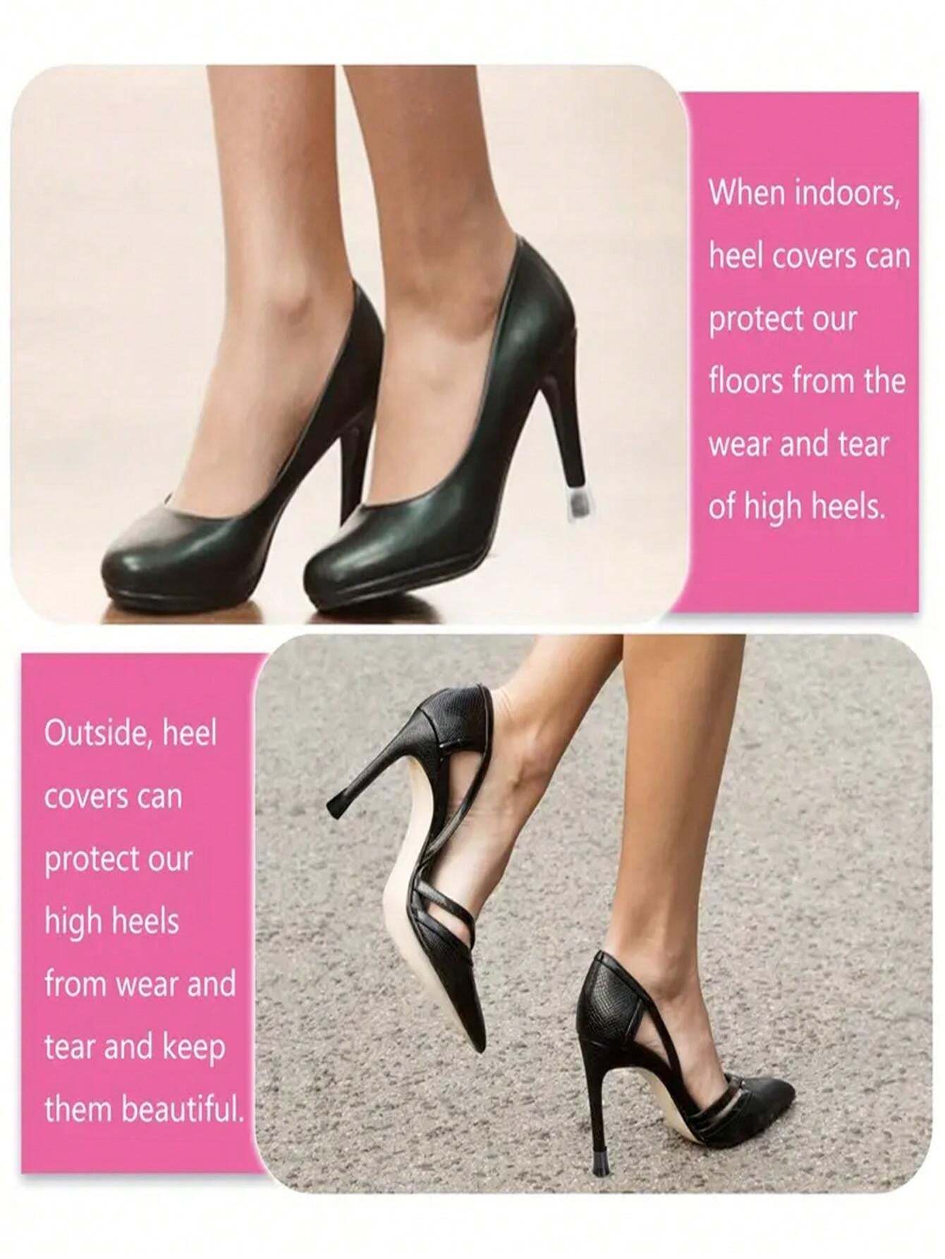 1 par de tapas de tacón de silicona para tacones altos, que reducen el ruido y son ...