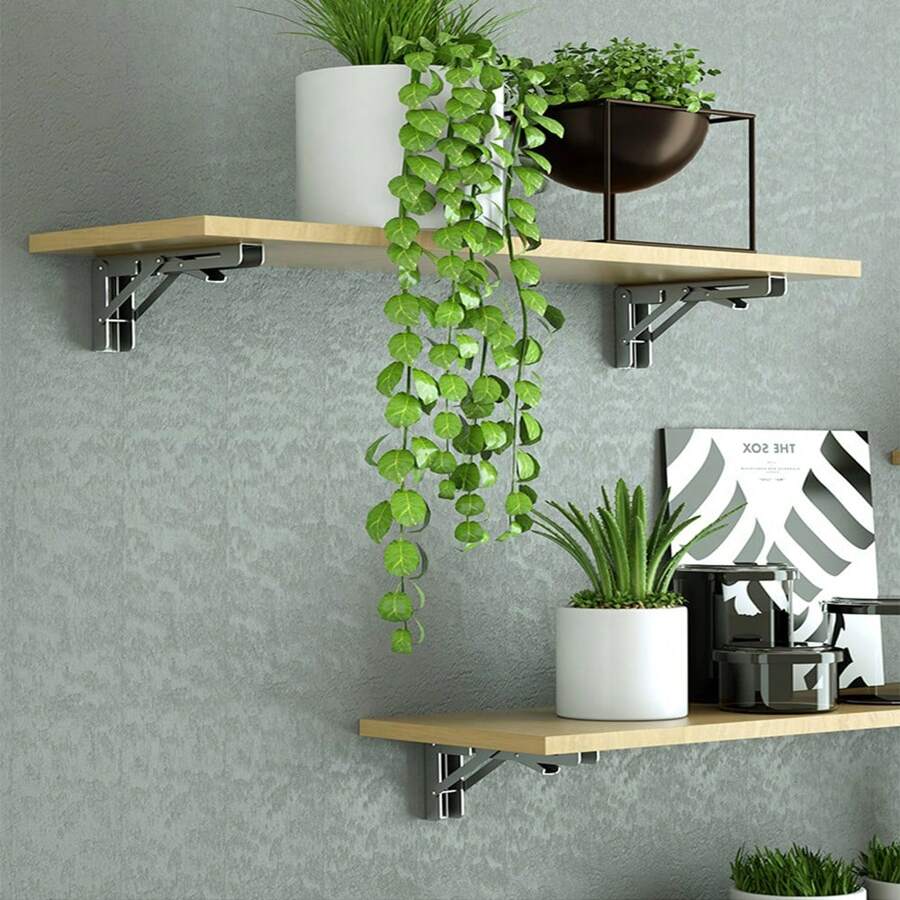 2pcs Heavy Duty Triangular Folding Bracket,Multipurpose Adjustable ...