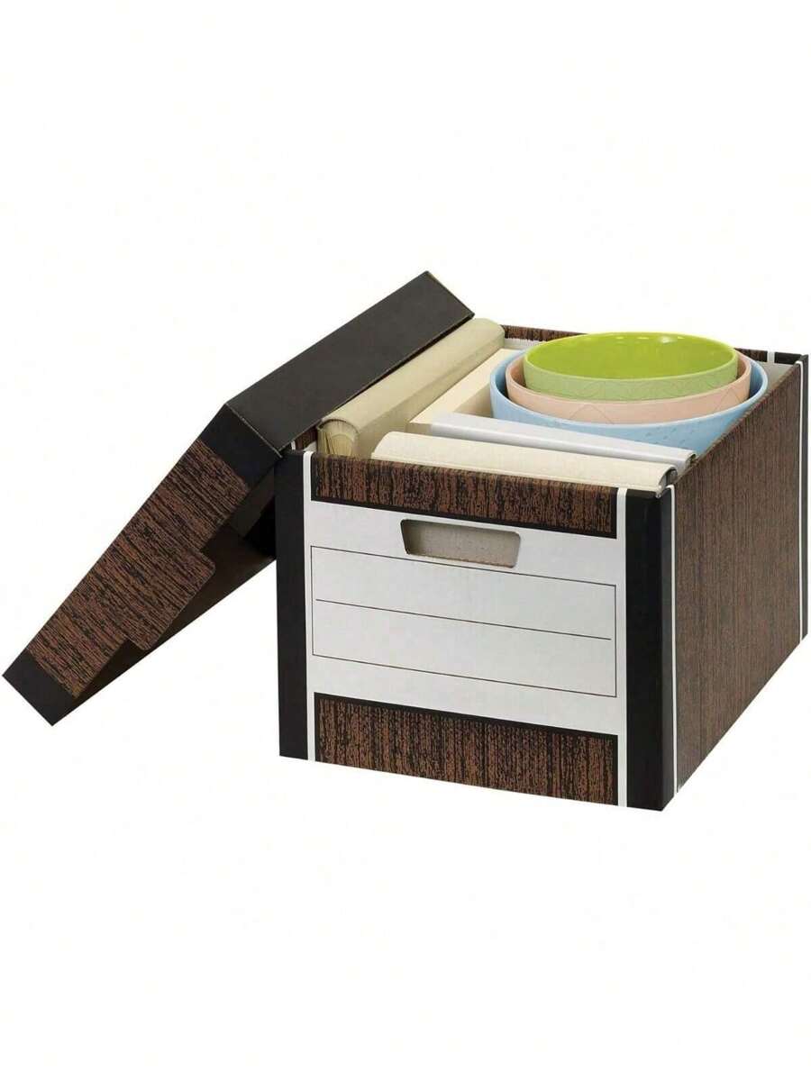 12 Pack R-KIVE Heavy-Duty File Storage Boxes, FastFold, Lift-Off Lid ...