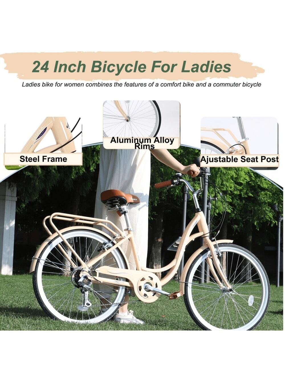 7 Speed, Steel Frame, Multiple Colors 24 Inch Ladies Bicycle,Ckonson9 ...