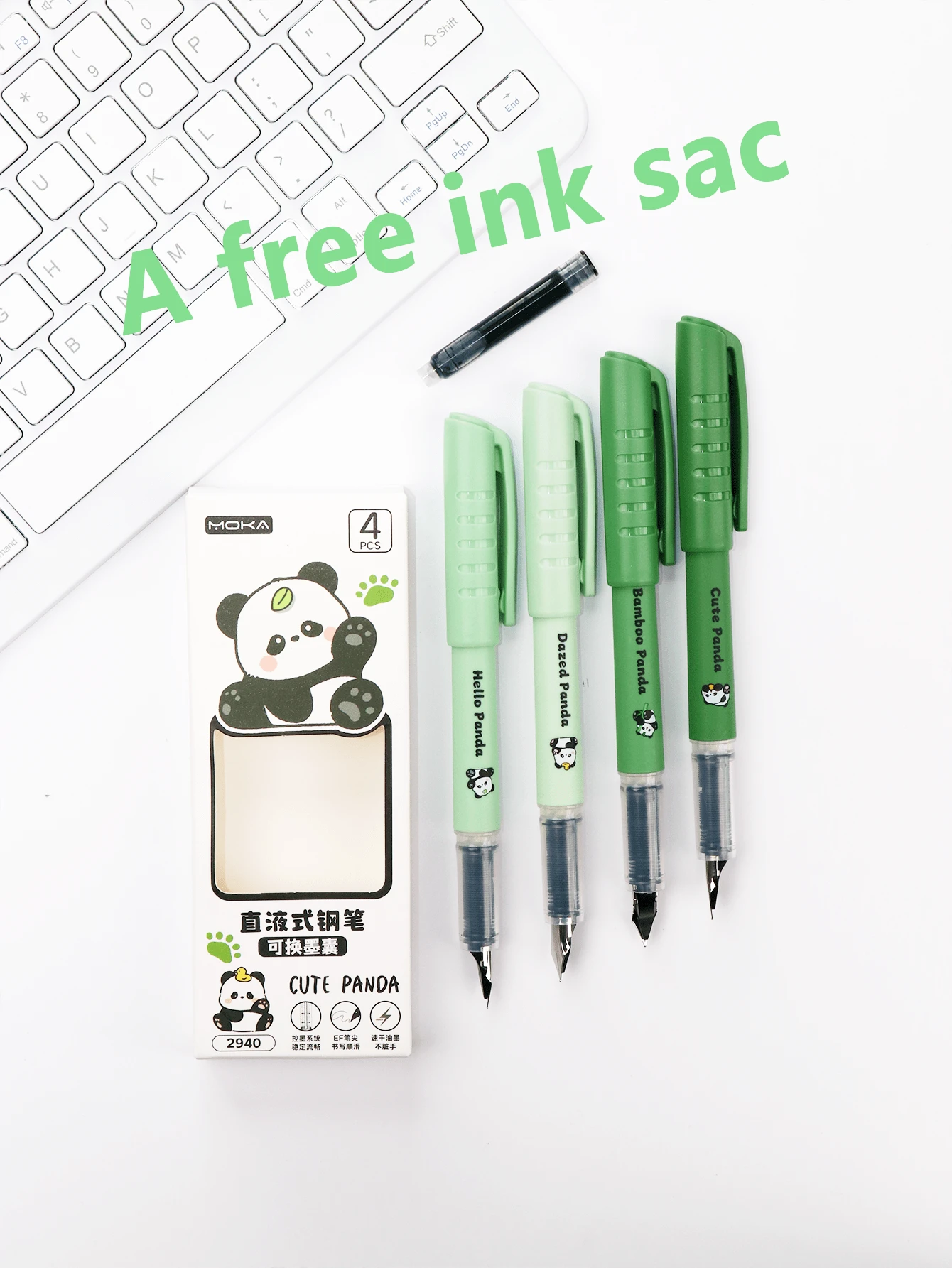 4 Packs Primary School Students' Writing With Replaceable Ink Bag And ...