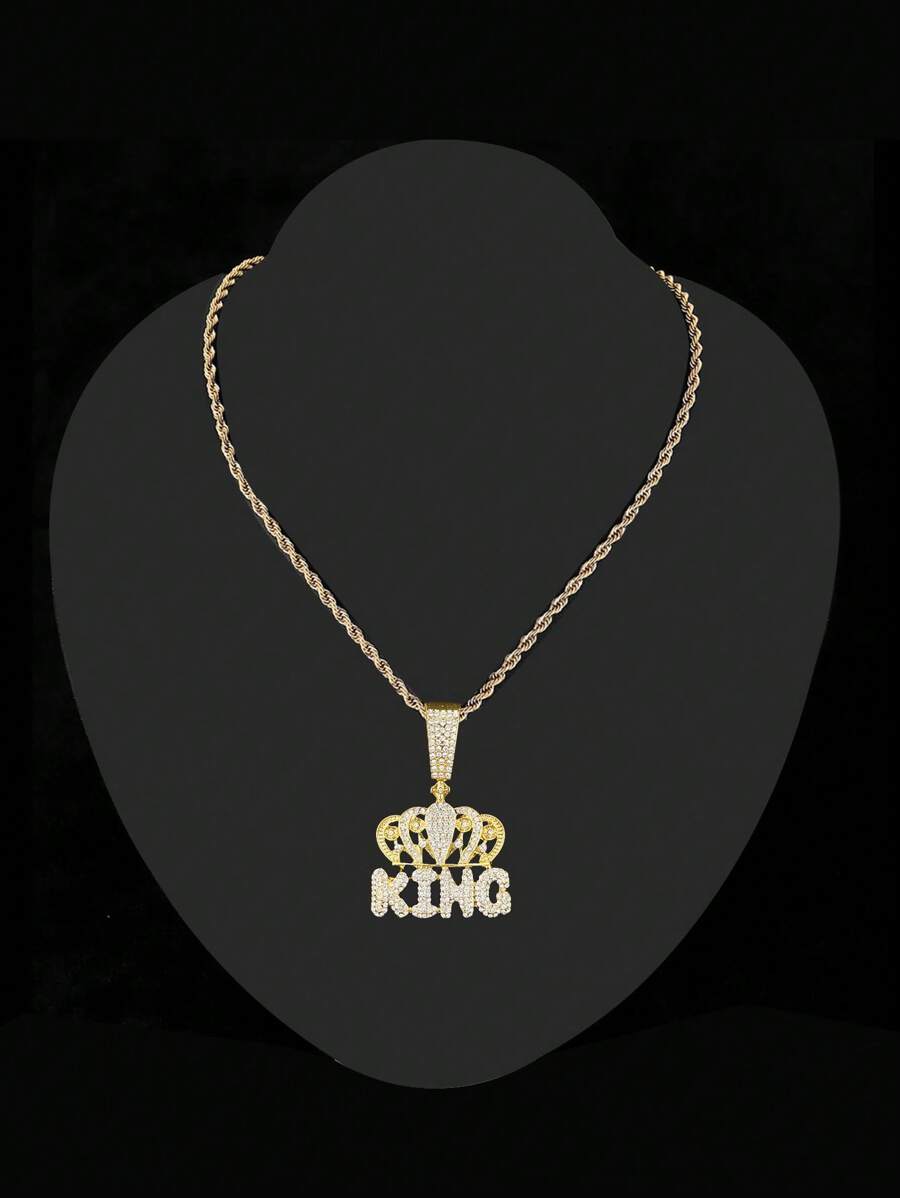 Cross-Border Hip-Hop Fully Rhinestone Crown CEO Alloy Pendant Niche Hip ...