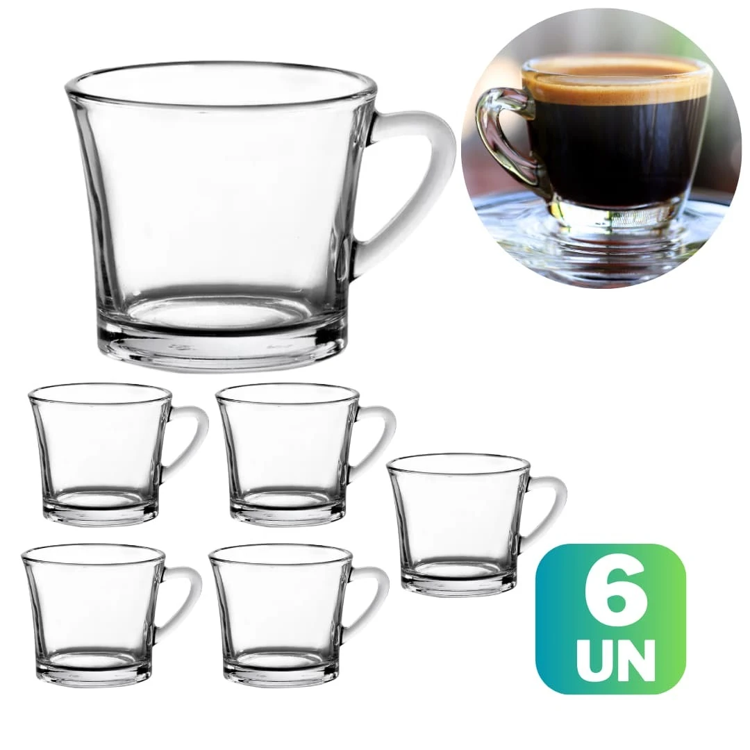 Kit 6 SINO CRYSTAL Glass Cups 200ml Tea Coffee | SHEIN USA