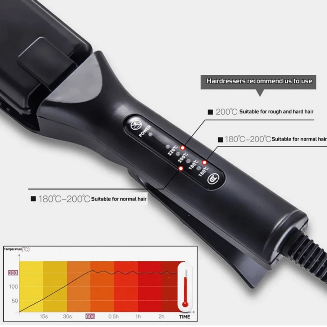 Professional Hair Crimper Wave Corn Iron Hot Curling Corrugated ...