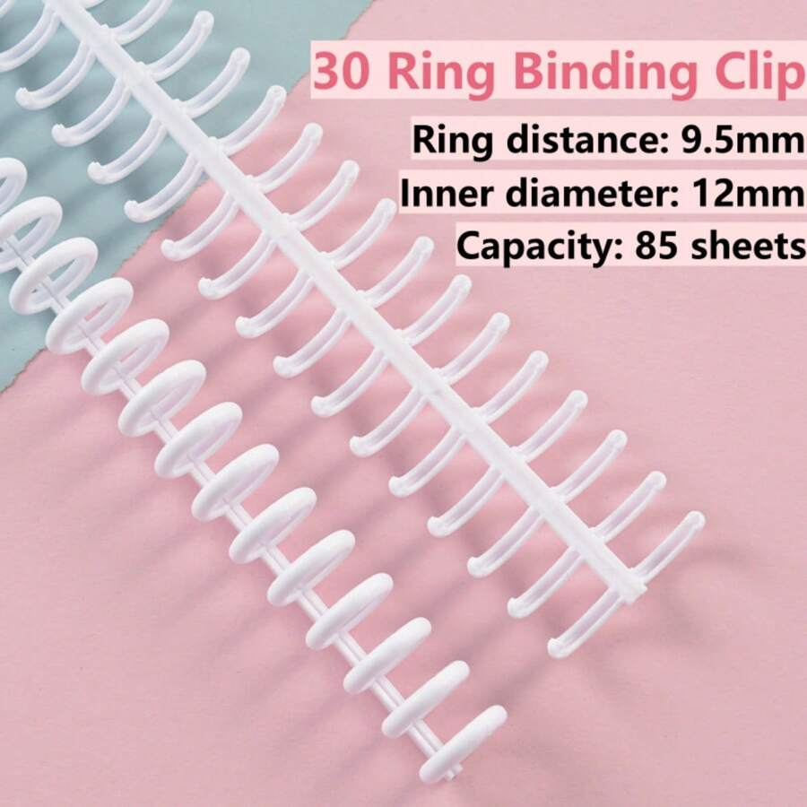 5pcs A4 Paper 30-Hole Plastic Loose-Leaf File Binding Rings, Detachable ...