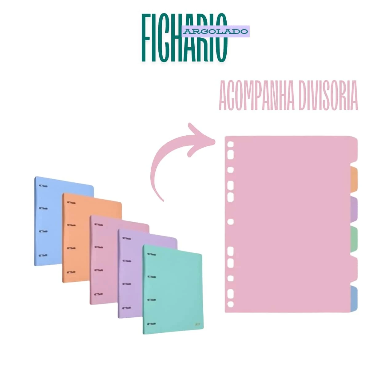 Ring Binder Notebook With 6 Dividers A4 Pastel Colors University ACP ...