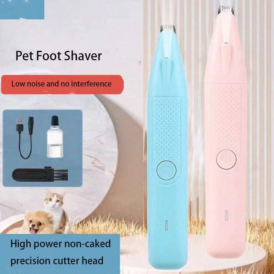 Wireless Low-Noise Pet Shaver Dog Electric Clipper Pusher Cat Foot ...