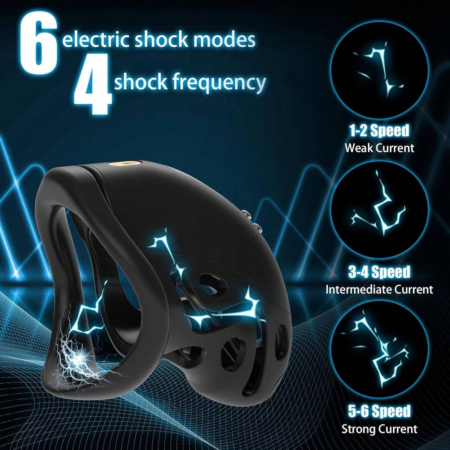 Electric Shock Chastity Device Cock Cage For Men,With 6 E-Stim ...