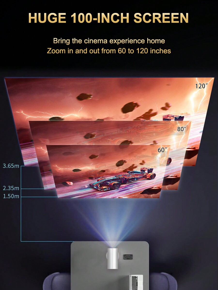 Mini Cannon Portable HD Intelligent Projector Electric Focus Projector ...