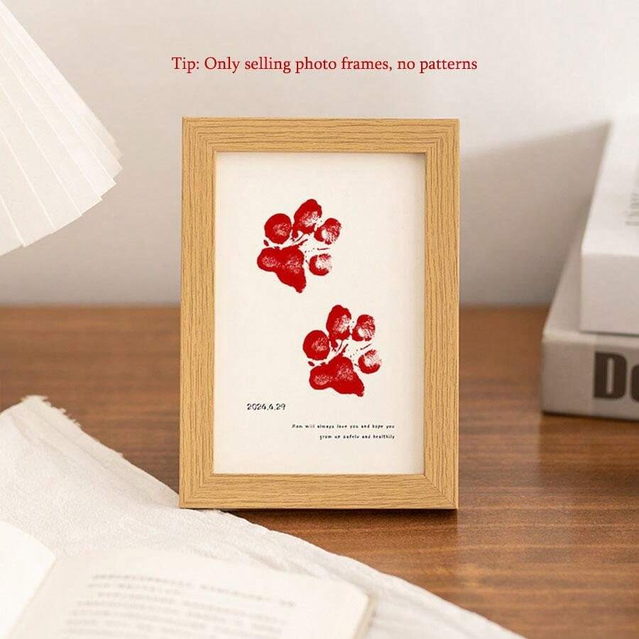 Wooden Picture Frame, Pet Paw Print Frame, Cat Dog Pet Gift, Baby ...