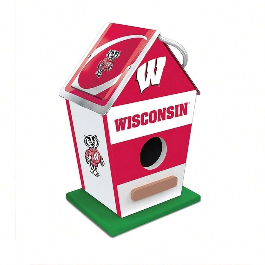 Masterpieces Masterpieces Wisconsin Badgers Wood Birdhouse Waterproof ...