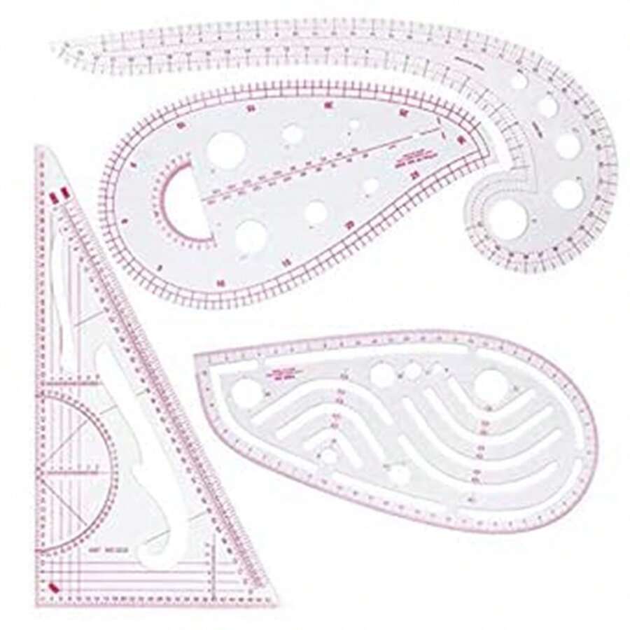 Pack Of 4 Tailoring Ruler, Curve Ruler, Sewing Ruler, Plastic Curve ...