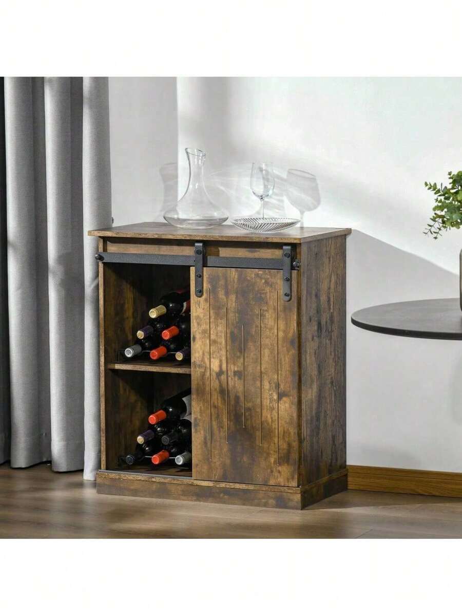 HOMCOM Industrial Wine Cabinet, Sideboard Storage Cabinet, Serving Bar ...