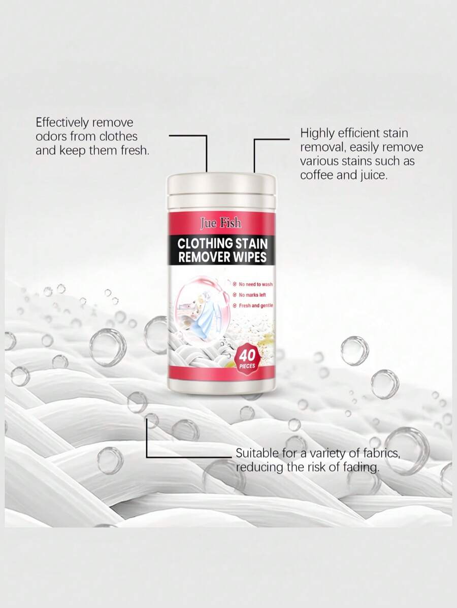 Clothing Stain Removal Wet Wipes - Gently Clean Stubborn Stains, Oils, Mildew Spots, Protect ...