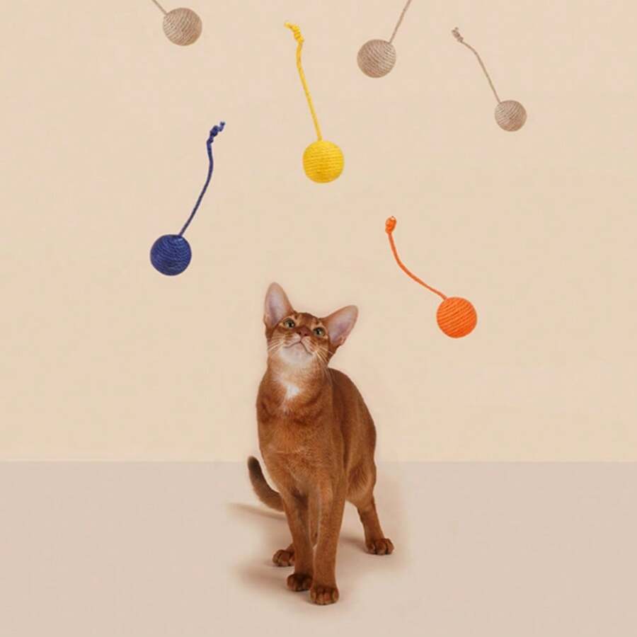 Cat Toy Sword Rope Ball Teasing Cats, Hanging Ball Toy Suitable For ...