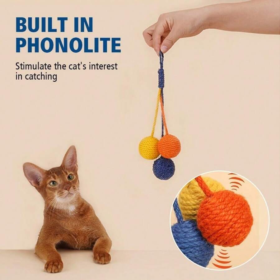 Cat Toy Sword Rope Ball Teasing Cats, Hanging Ball Toy Suitable For ...